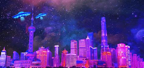 Cyberpunk şehir Gradyan Teknolojisi Posteri Arka Plan Cyberpunk şehir Gradyan Resmi Arka Plan