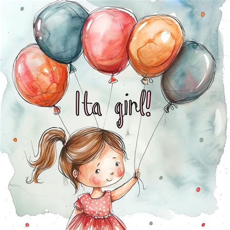 Premium Photo A Cute Girl Holding Balloons