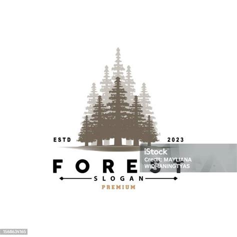 숲 로고 소나무가 있는 벡터 숲 나무 영감을 주는 배지 라벨 일러스트레이션 디자인 가구에 대한 스톡 벡터 아트 및 기타 이미지 가구 강 나무 Istock