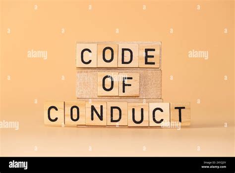 Business And Code Of Conduct Concept Sets Wooden Blocks With Words Code Of Conduct Code Of