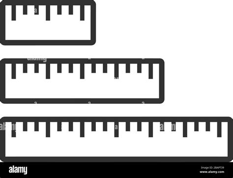 Different Length Size Ruler Icon Measurement Icon Stock Vector