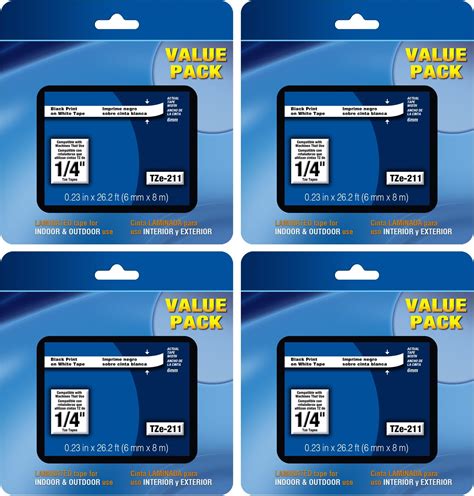Amazon Com TZe 221 9mm 0 35 Label Tape Black On White Compatible For Brother TZe 221 TZe221