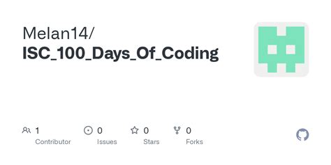 Github Melan14isc100daysofcoding