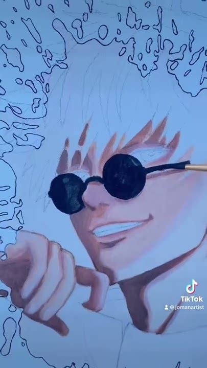 رسمتي لشخصية قوجو ساتورو 🩷 Art Artist Reels Tiktok انمي Anime