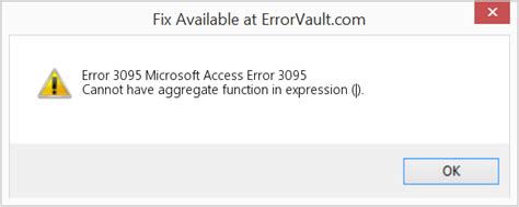 How To Fix Error 3095 Microsoft Access Error 3095 Cannot Have Aggregate Function In