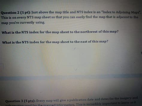 Question 2 1 Pt Just Above The Map Title And Nts