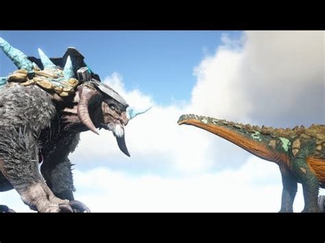 Ice Titan Vs Titanosaur Ark Extinction Cantex Youtube