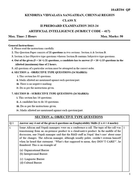 10art04 Qp Pdf Artificial Intelligence Intelligence Ai And Semantics