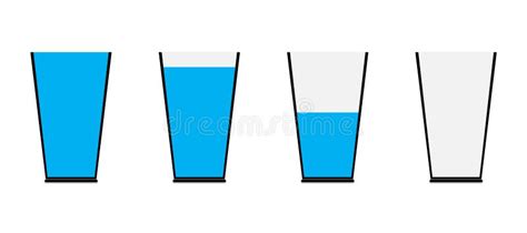 The Level Of Water In A Glass Of Water Indicates Wisdom Stock Illustration Illustration Of