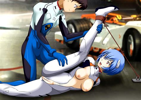 Rule 34 Blue Hair Bondage Breasts Female Male Neon Genesis Evangelion