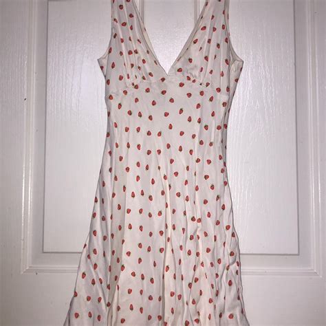 Zara Strawberry Mini Dress Depop