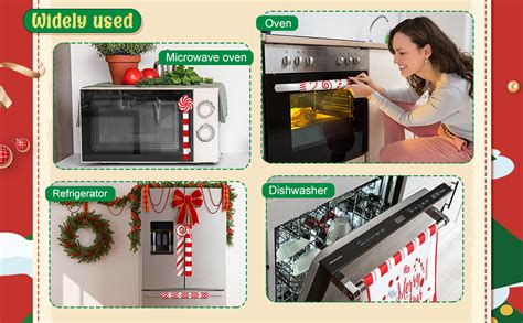 Lemonroad 7pcs 3d Christmas Candy Cane Refrigerator Handle