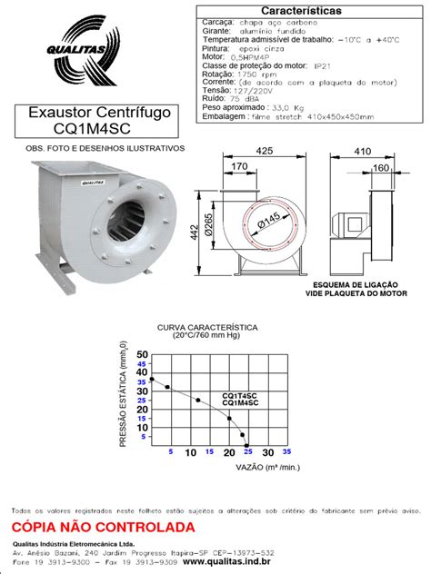Ficha Tecnica Exautor Centrifugo Pdf
