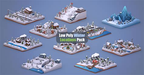 Low Poly Winter Locations Pack 3d Landscapes Unity Asset Store