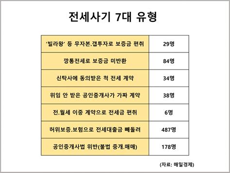 전세사기 7대 유형 통계자료