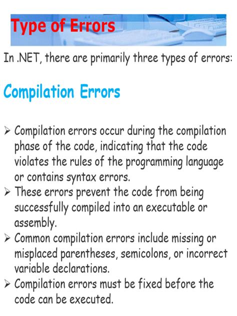 Typesoferror Exceptionhandling Pdf