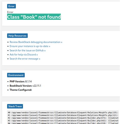class book not found · issue 4210 · bookstackapp bookstack · github