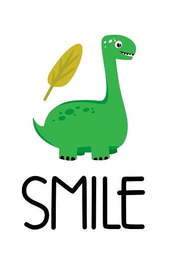 손으로 그린 만화 스타일의 비문 미소가달린 용이 있는 엽서 포스터 엽서 카드의 경우 벡터 일러스트레이션 공룡에 대한 스톡 벡터 아트 및 기타 이미지 Istock