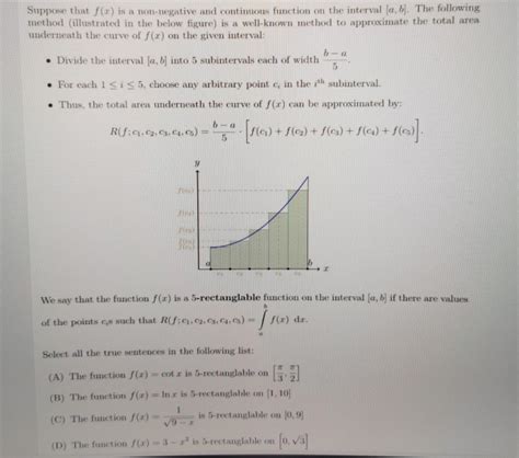 solved suppose that f x is a non negative and continuous