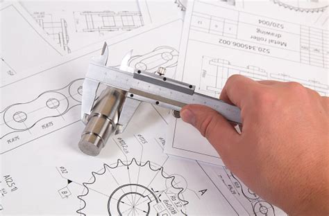 기술 드로잉 캘리퍼스 및 구동 롤러 체인 엔지니어링 기술 및 금속 가공 산업용 체인의 세부 사항에 대 한 캘 리 퍼 측정 생활필수품에 대한 스톡 사진 및 기타 이미지
