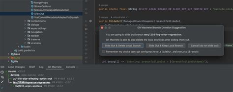 When Sliding Out In Traverse The User Is Asked To Delete The Current Branch Which Subsequently