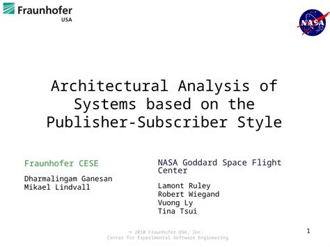 Pptx Architecture Analysis Of Systems Based On Publish Subscribe