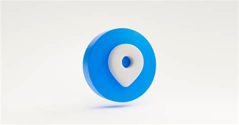 흰색 배경 3d 렌더링에 파란색 포인터 핀 위치 탐색 Gps 검색 지도 마커 기호 아이콘 또는 기호 웹사이트 요소 개념 그림