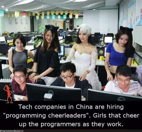 Tech Companies In China Are Hiring “programming Cheerleaders” Girls That Cheer Up The
