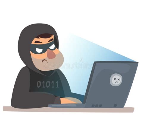 Hacking And Cyber Crimes Round Vector Illustration Stock Vector