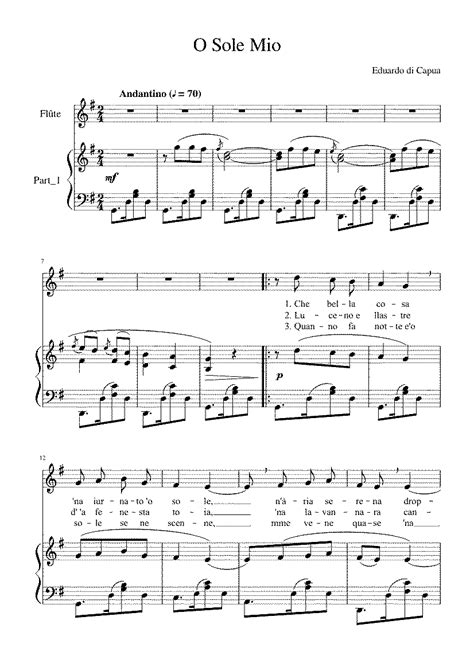Partitura De O Sole Mio