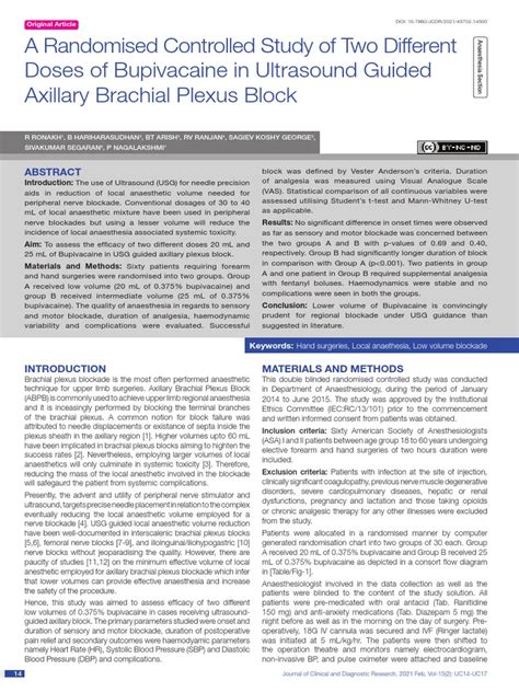 Axillary Block Thesis 1 Pdf Anesthesia Clinical Medicine