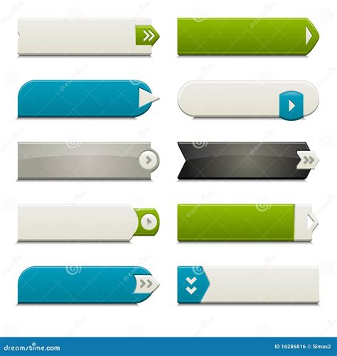 Flat Web Buttons Elements Stock Vector Illustration Of Pushing