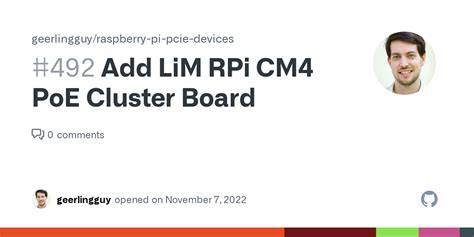 Add Lim Rpi Cm4 Poe Cluster Board · Issue 492 · Geerlingguyraspberry Pi Pcie Devices · Github