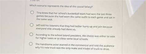 Solved Which Scenario Represents The Idea Of The Causal