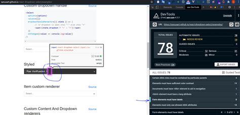Accessibility Issue Form Elements Must Have Labels Issue Sanusart React Dropdown