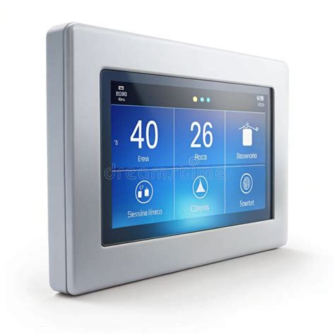Smart Thermostat With Touchscreen Interface Stock Illustration Illustration Of Modern Home