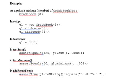Solved You Will Be Creating A Junit Test Class For Gradebook
