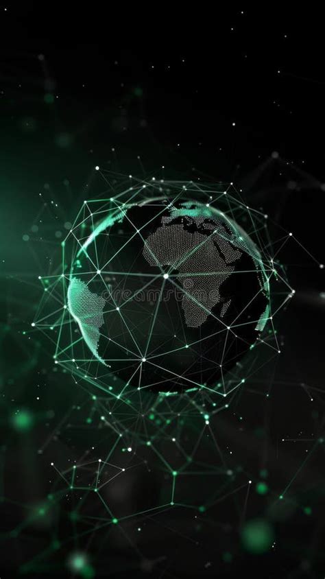 Futuristic Digital Globe With Network Connections And Data Points Stock