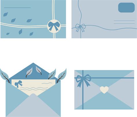 Cute Envelope Illustration In Flat Design Vector Illustration Set
