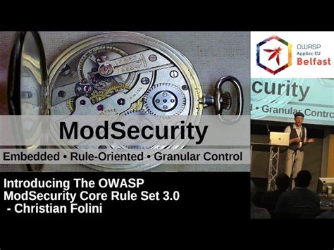 Free Video Introducing The Owasp Modsecurity Core Rule Set 3 0