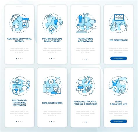 Rehabilitation Onboarding Mobile App Page Screen With Concepts Set 2693125 Vector Art At Vecteezy