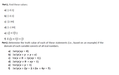 Solved Part 1 Find These Values A 0 1 B 0 1 C Chegg Com