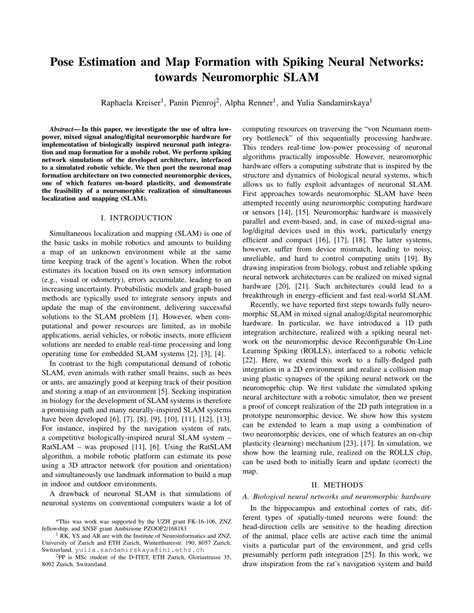 Pdf Pose Estimation And Map Formation With Spiking Neural Networks Towards Neuromorphic Slam