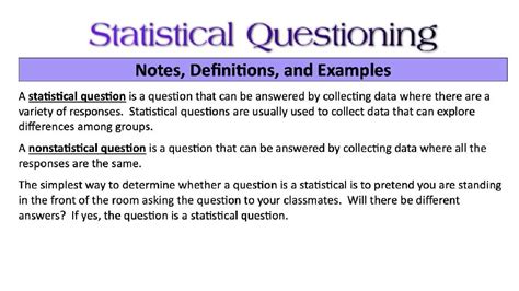 Power Point Statistical Questions Questioning Notes Definitions