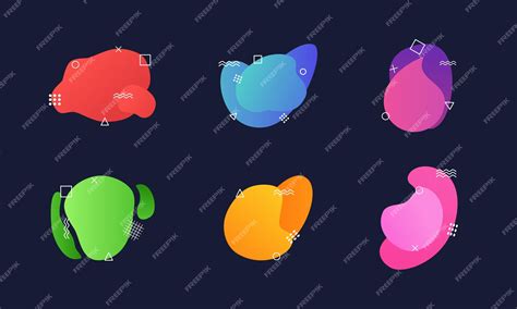 Premium Vector Set Of Abstract Modern Graphic Elements Dynamical Colored Forms And Line