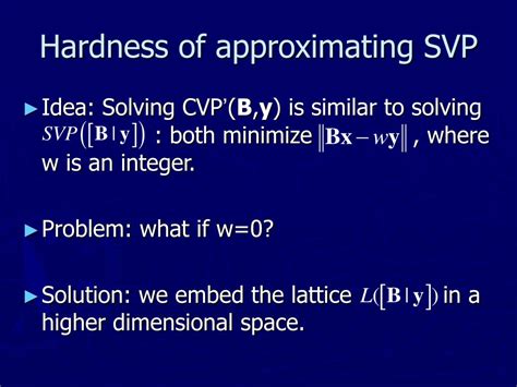 Ppt Shortest Vector In A Lattice Is Np Hard To Approximate Powerpoint Presentation Id678242