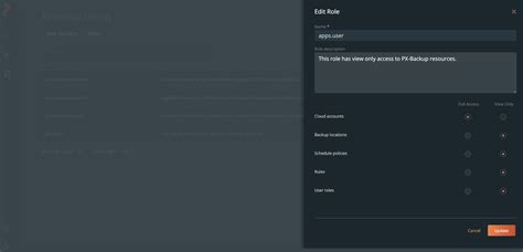 Manage Portworx Backup Roles