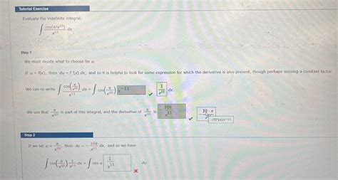 Solved Tutorial Exercise Evaluate The Indefinite Integral