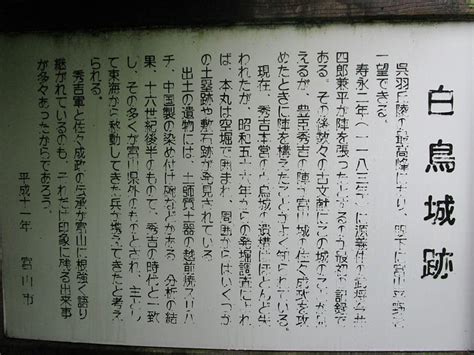 白鳥城の写真説明板 よっしーさん 攻城団