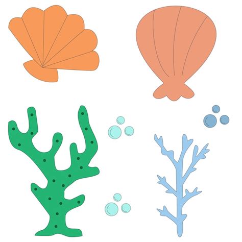 Die Farbenfrohe Clipart Sammlung Von Meeresbewohnern Im Cartoon Stil